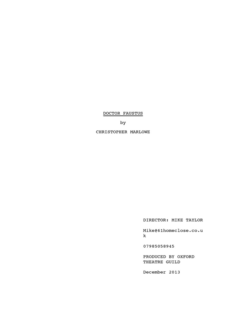 Doctor Faustus | PDF | Satan | Hell