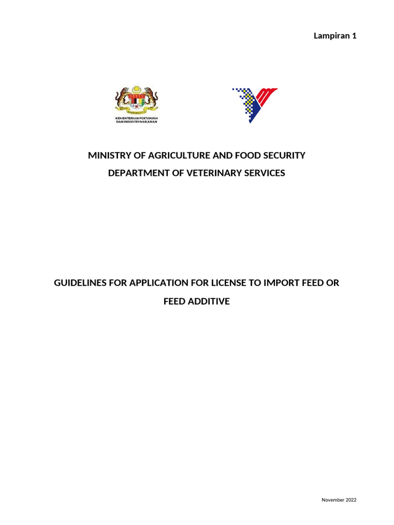 Guidelines For License Application For An Import of Animal Feed or ...