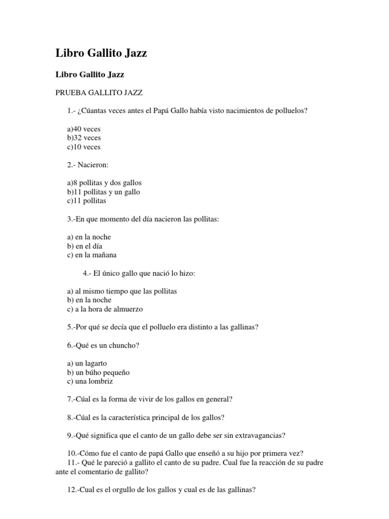 Libro Gallito Jazz | PDF | Arte