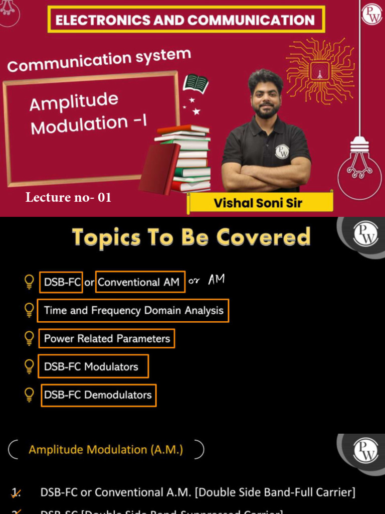 Amplitude Modulation Part 1 Lec 01 Class Notes Gate Crash Course 2023 Electronics Pdf 