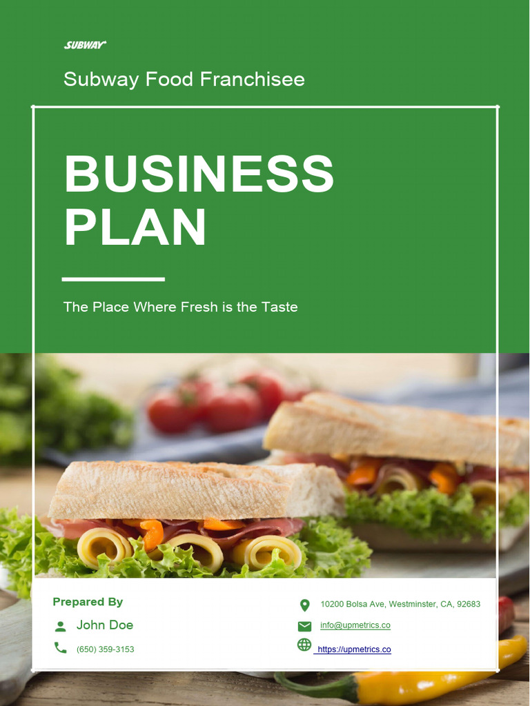 Food Franchise Business Plan Example | PDF