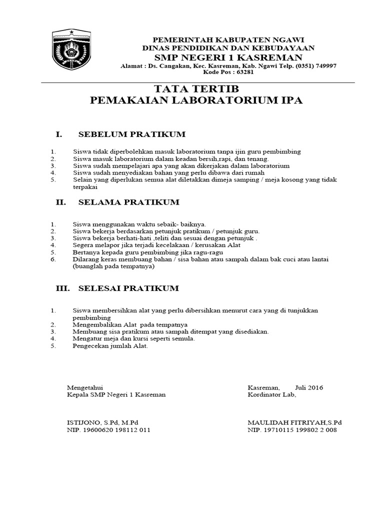 Tata Tertib Lab | PDF