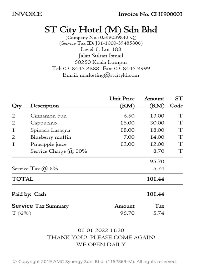 Sales Invoices - Restaurant | PDF