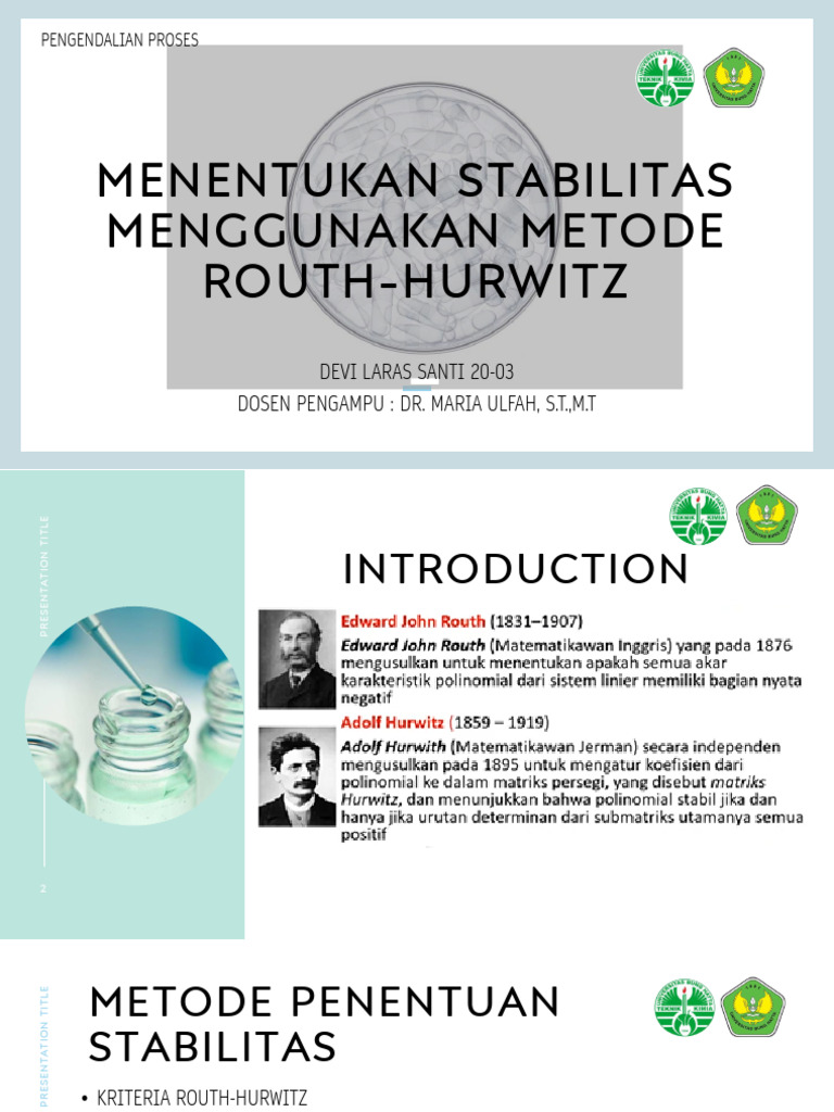 Devi Laras Santi (20-03) Menentukan Stabilitas Menggunakan Metode Routh-Hurwitz | PDF
