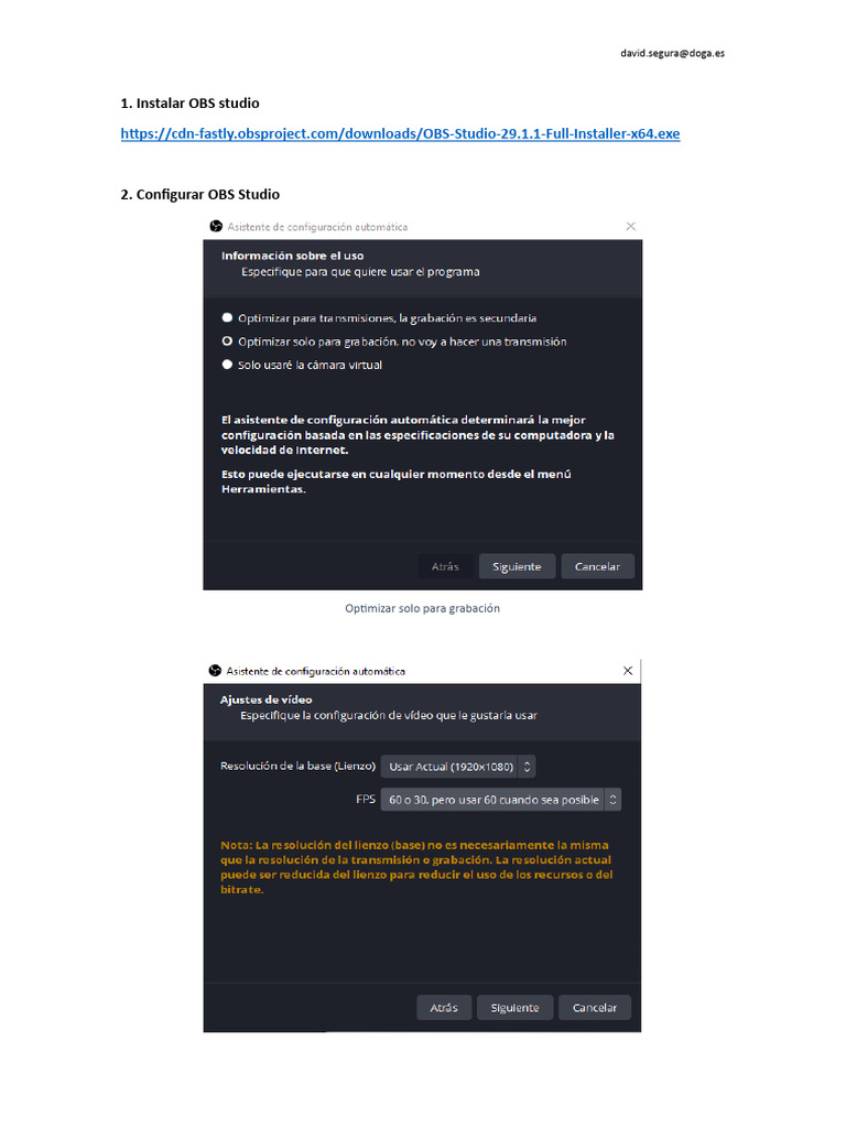 Instrucciones OBS Studio | PDF