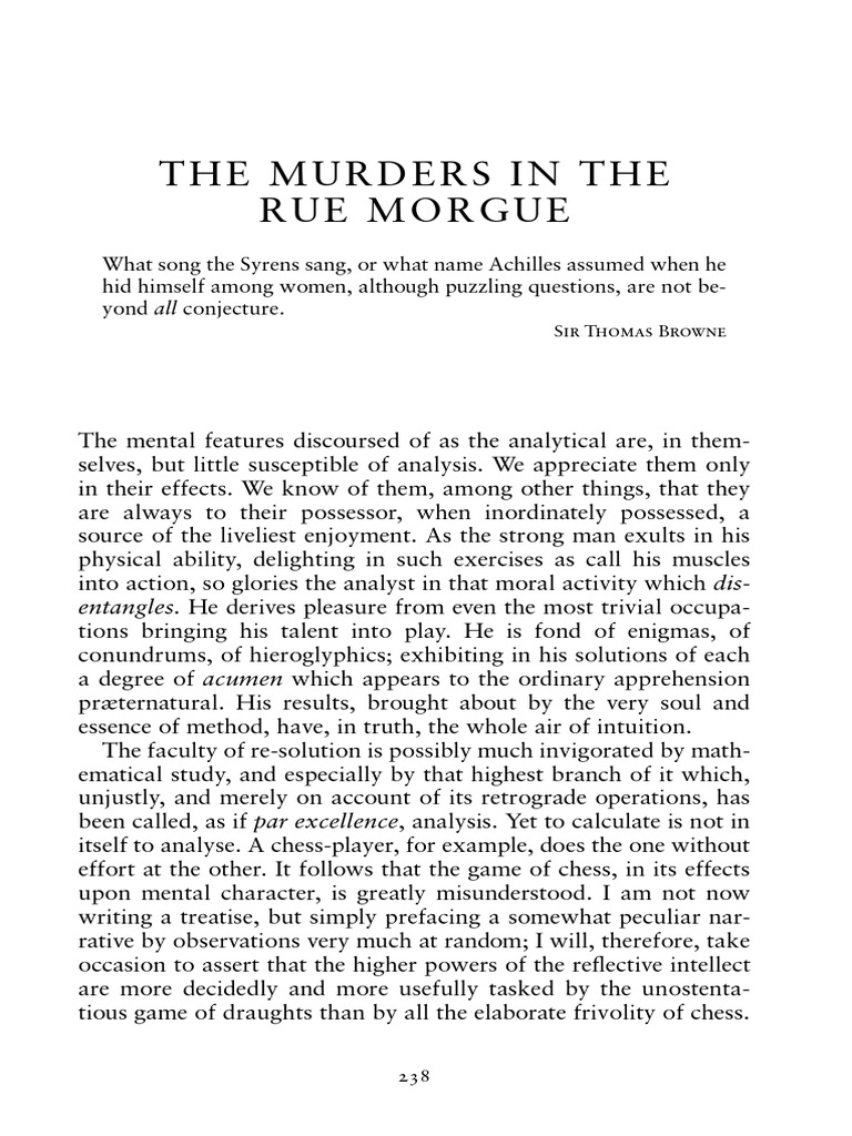 The Murders in The Rue Morgue | PDF