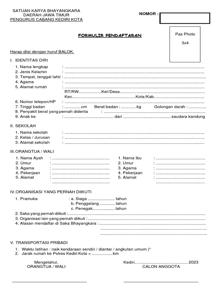 Form, Sio, SP Pcab Xlii Ta 2023 | PDF