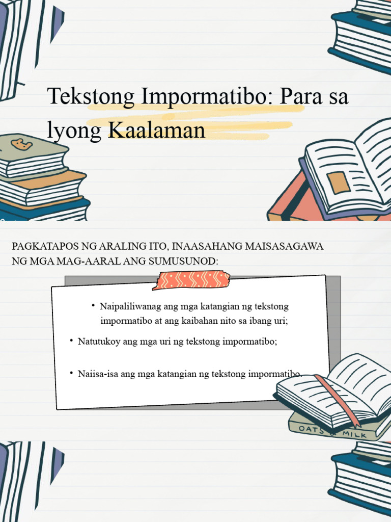 Tekstong Impormatibo para Sa Lyong Kaalaman | PDF