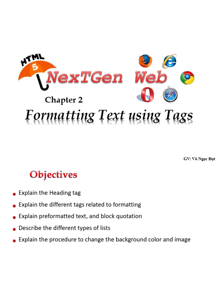 B2. Formatting Text Using Tags | PDF