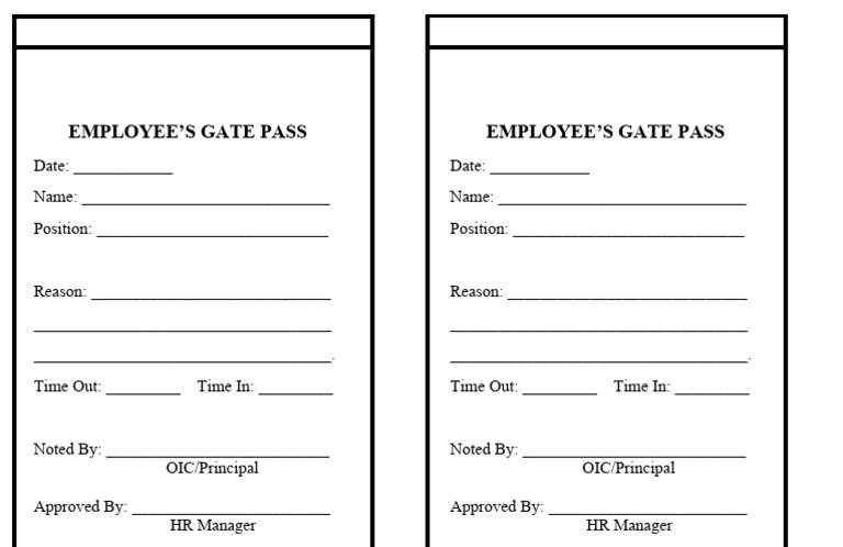 SAMPLE EMPLOYEE'S GATE PASS | PDF