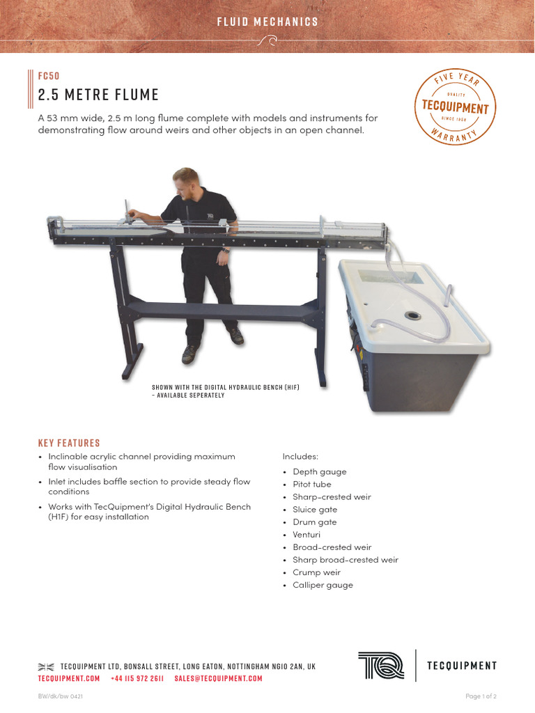 FC50 2.5 Flume Datasheet | PDF | Chemical Engineering | Hydraulic ...