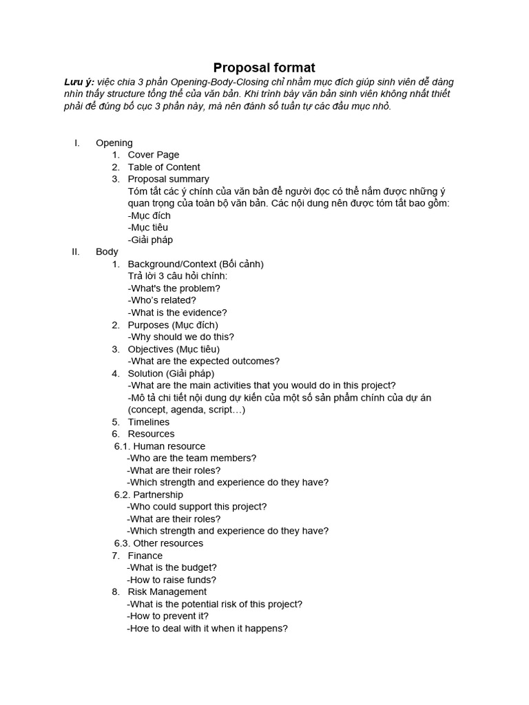 Proposal Format | PDF