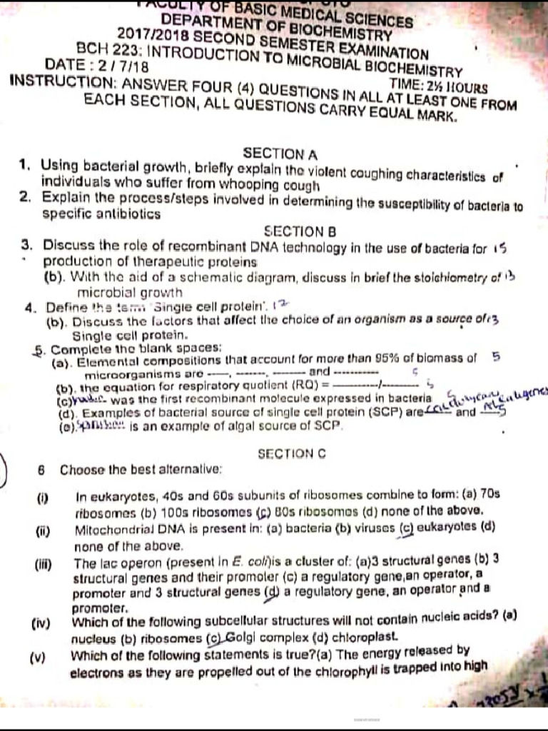 BCH 223 - Microbial BCH PQ | PDF