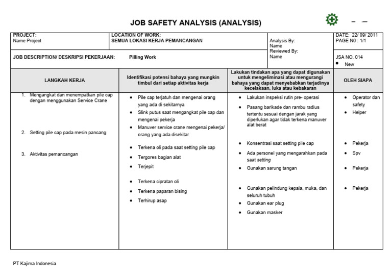 35.JSA Pilling Work | PDF