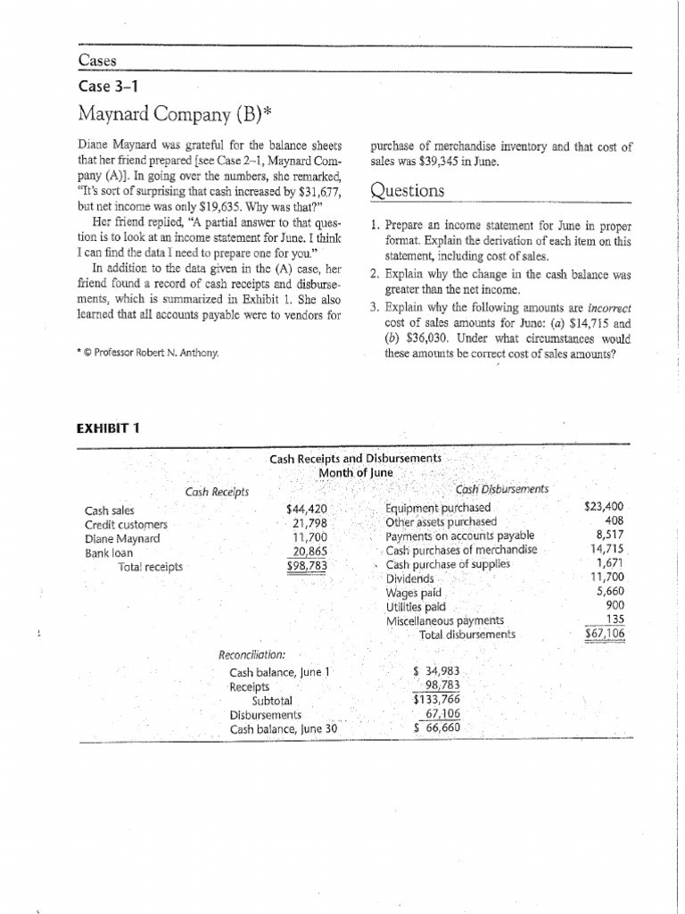 Case 3-1 Maynard Company (B) | PDF