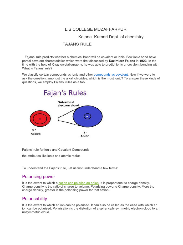 Fajans Rule | PDF
