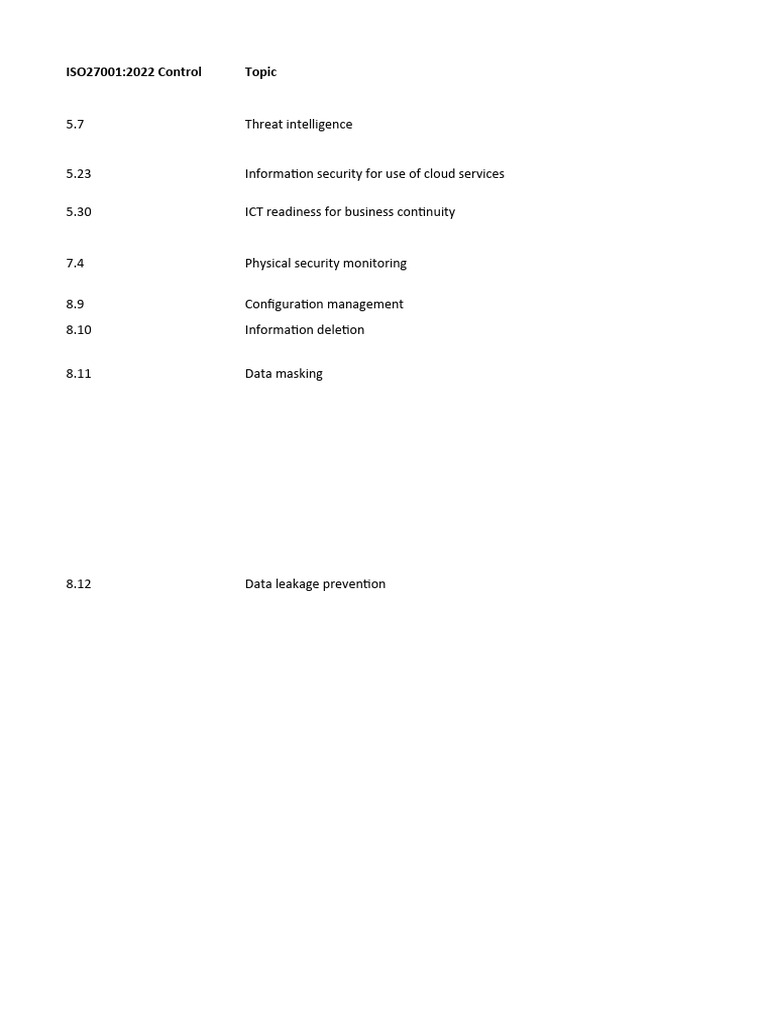 ISO 27001:2013 to 2022 Control Mapping | PDF