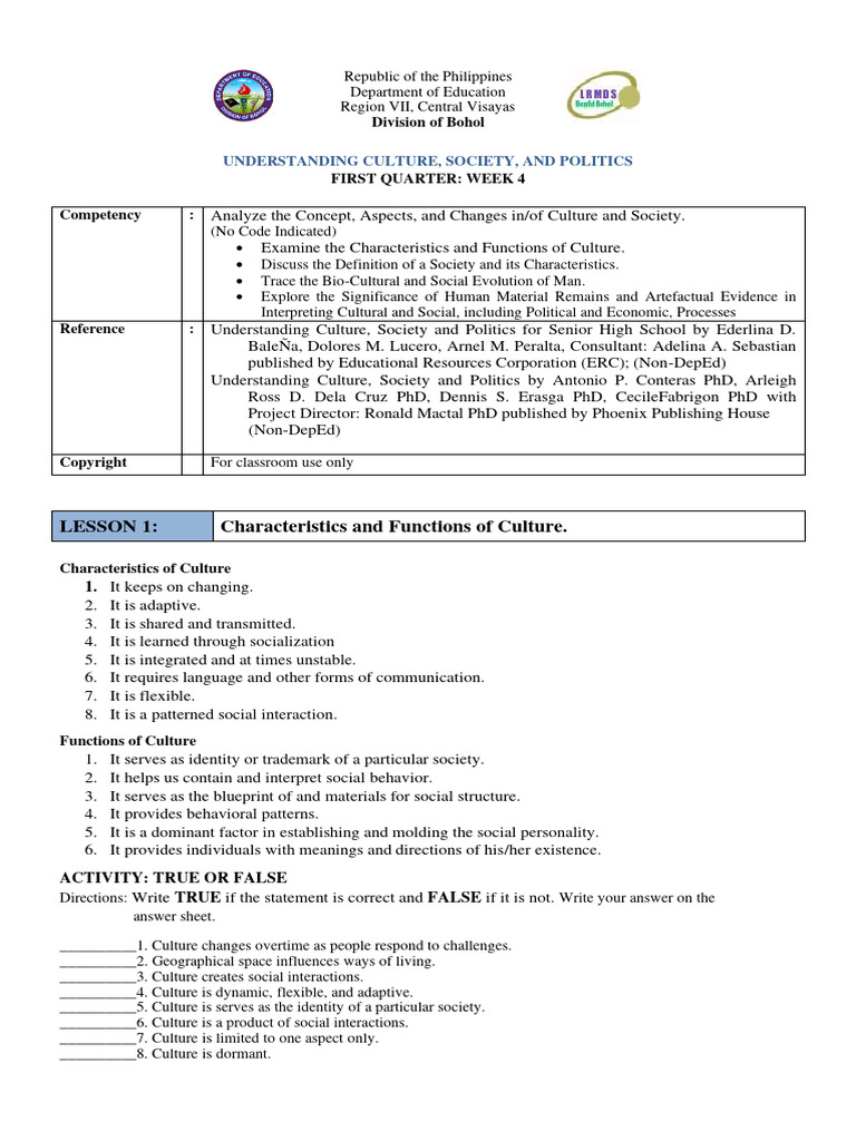 SHS Humss Ucsp Q1 WK4 | PDF | Homo | Human Evolution