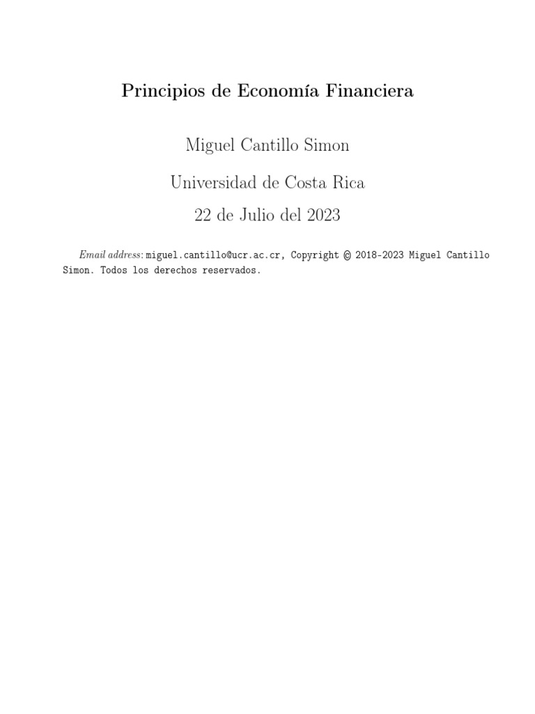 Principios de Economia Financiera | PDF