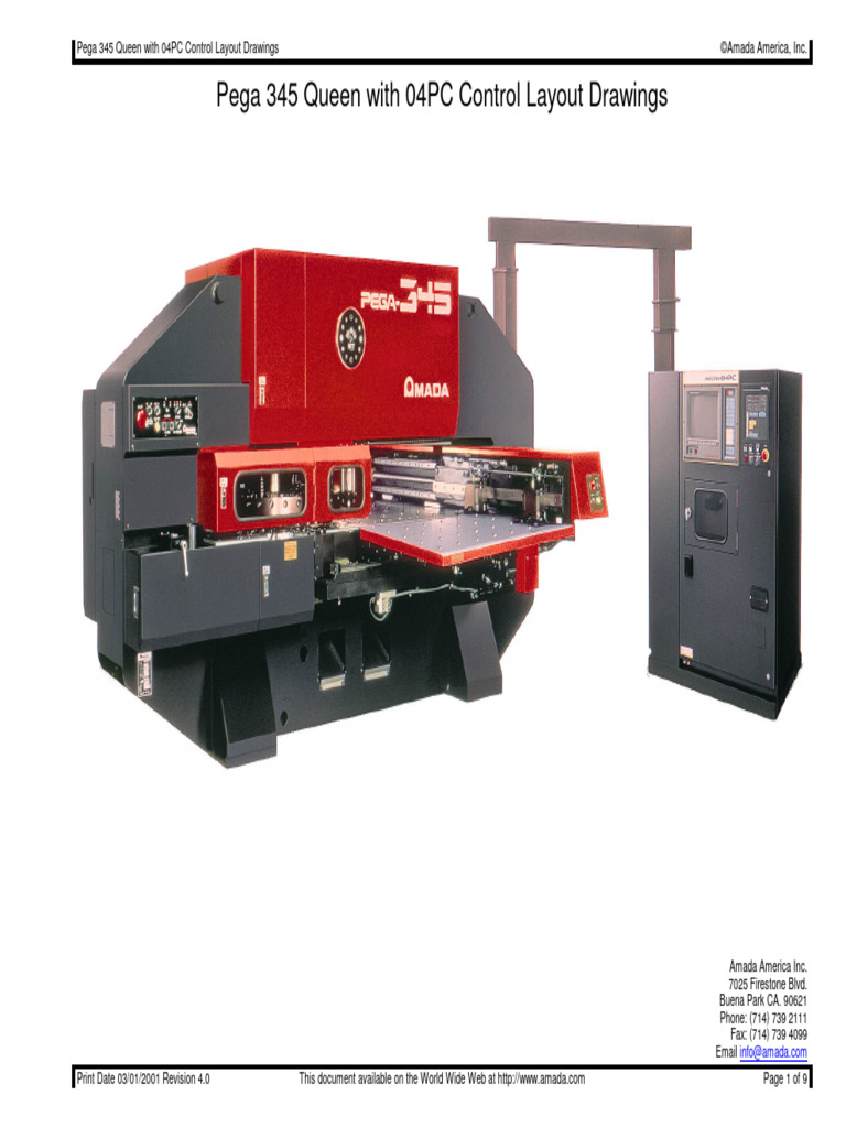 Pega 345 Queen With 04PC Control Layout Drawings Rev 4 - 0 | PDF