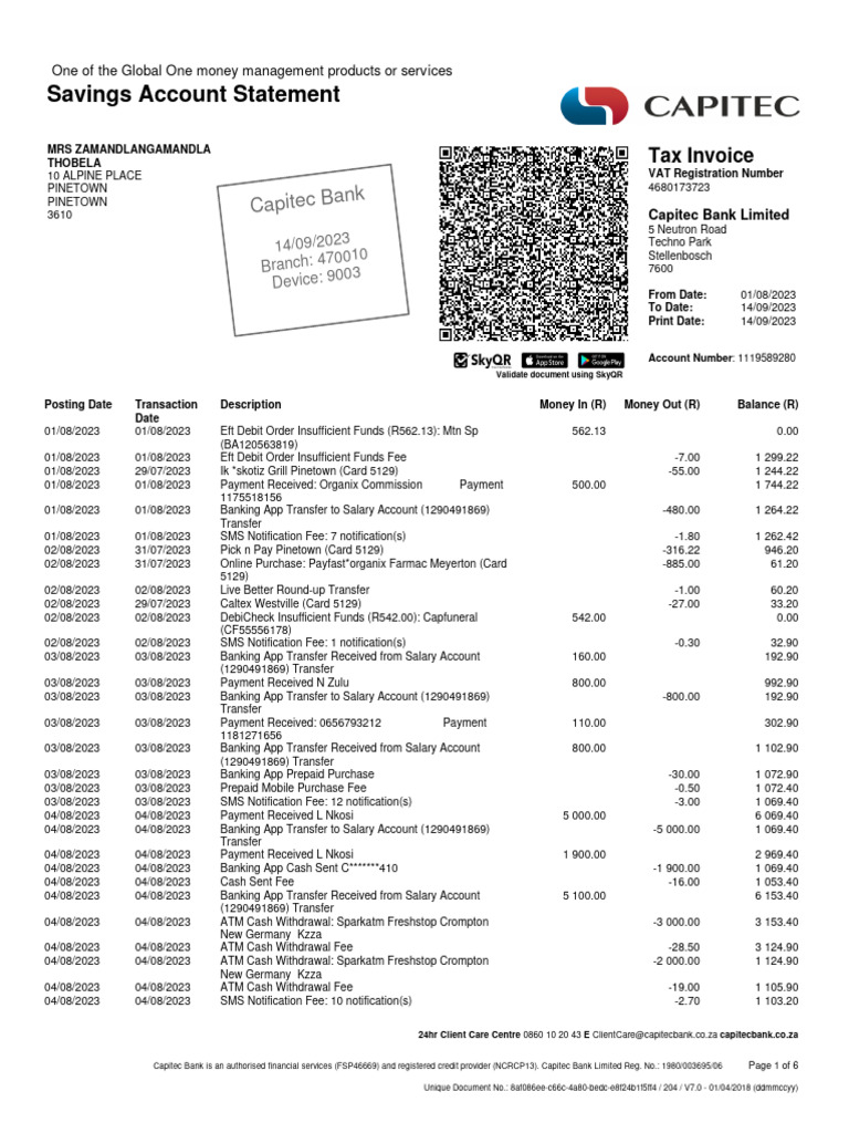 Account Statement | PDF | Debit Card | Payments