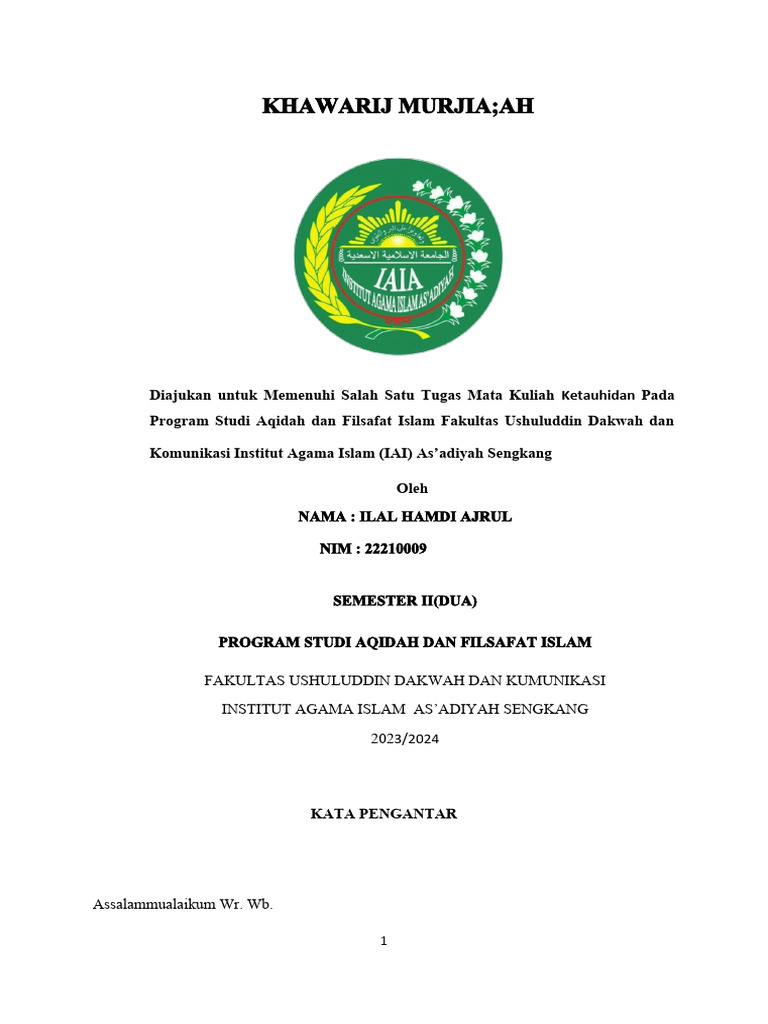 Khawarij & Murji'ah: Sejarah dan Doktrin | PDF