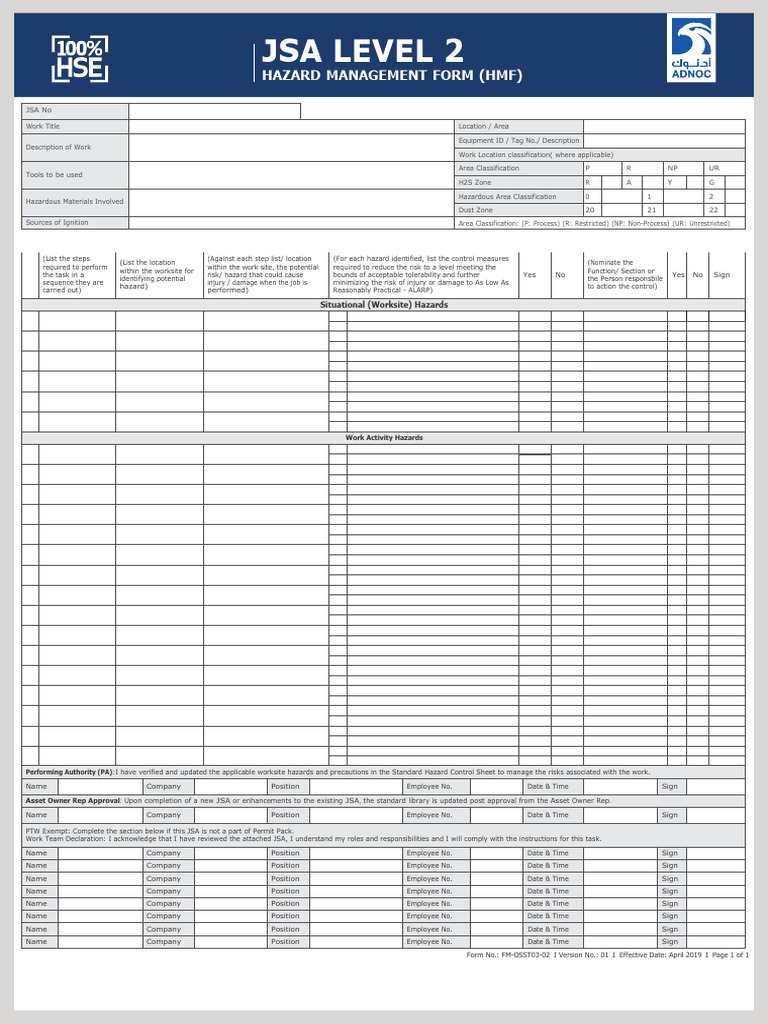 FM-OSST03-02 Hazard Management Form Fillable Rev01 | PDF