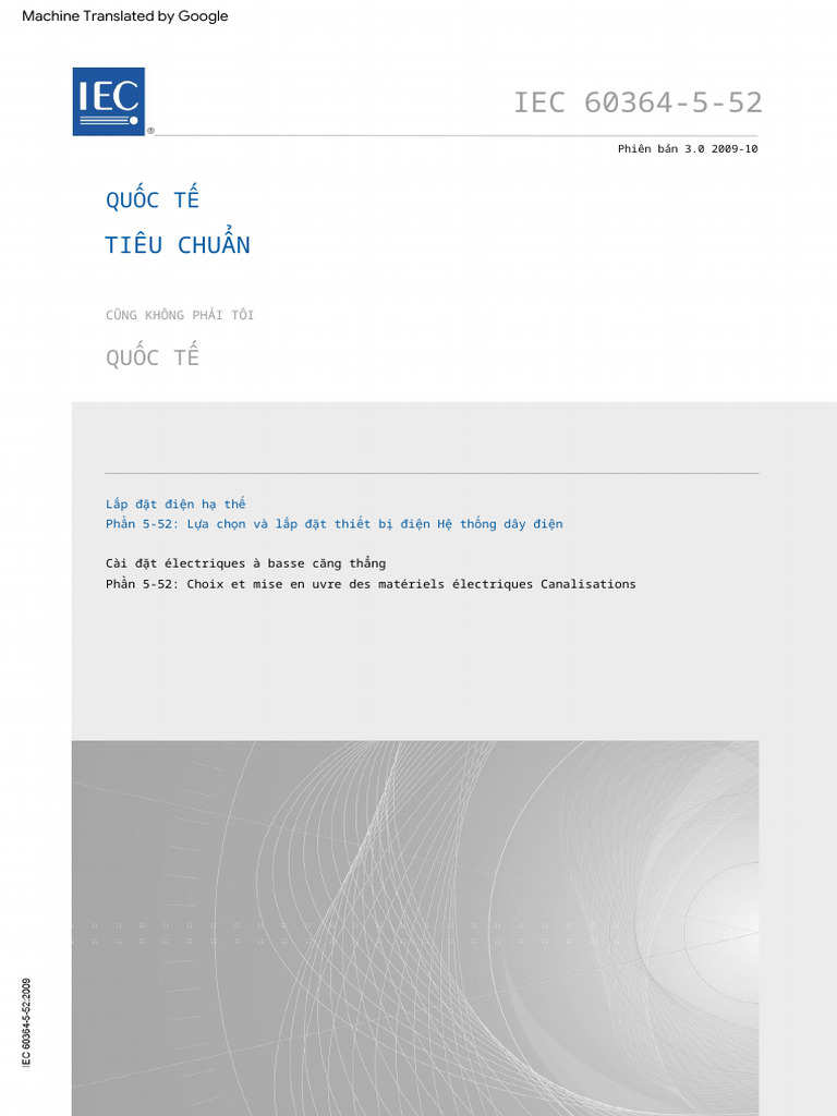 IEC 60364-5-52 Low-voltage electrical installations Part 5-52 Selection ...