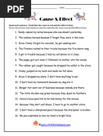 Cause & Effect Worksheets | PDF