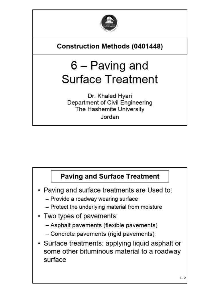 Paving and Surface Treatment Overview | PDF | Road Surface | Materials