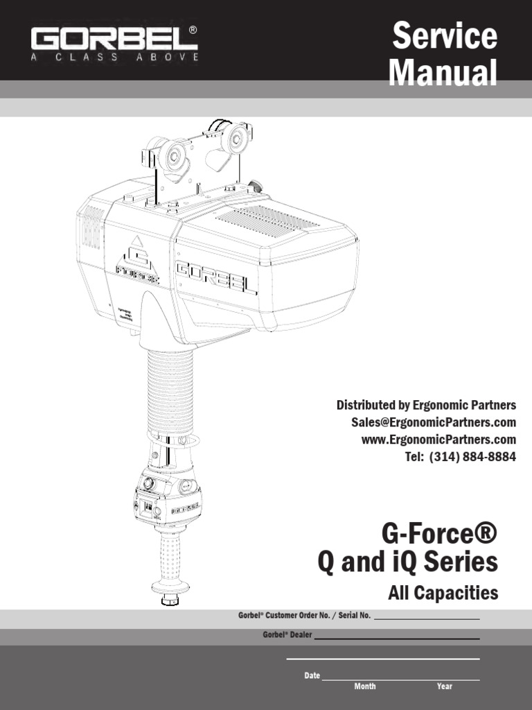 Gorbel g Force q Iq Service Manual Parts Breakdown | PDF