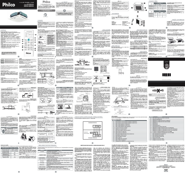 Manual Ar Condicionado Cassete Philco Pac24000icqfm9 | PDF