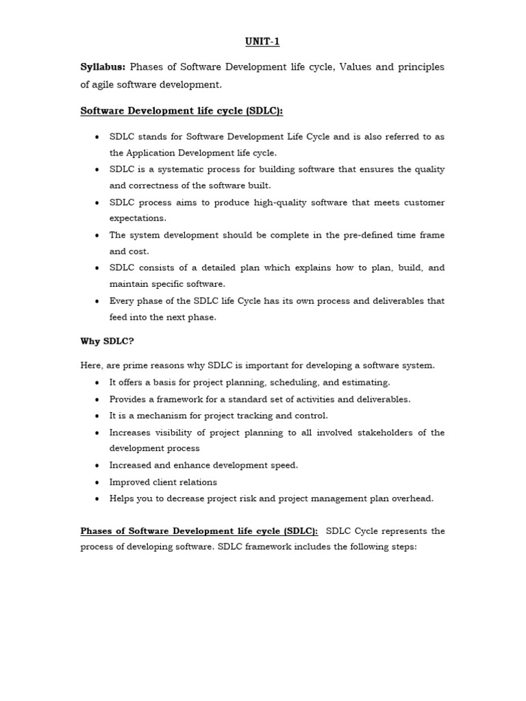 R20 It 4 1 Devops Unit 1 Pdf Agile Software Development Software Development Process