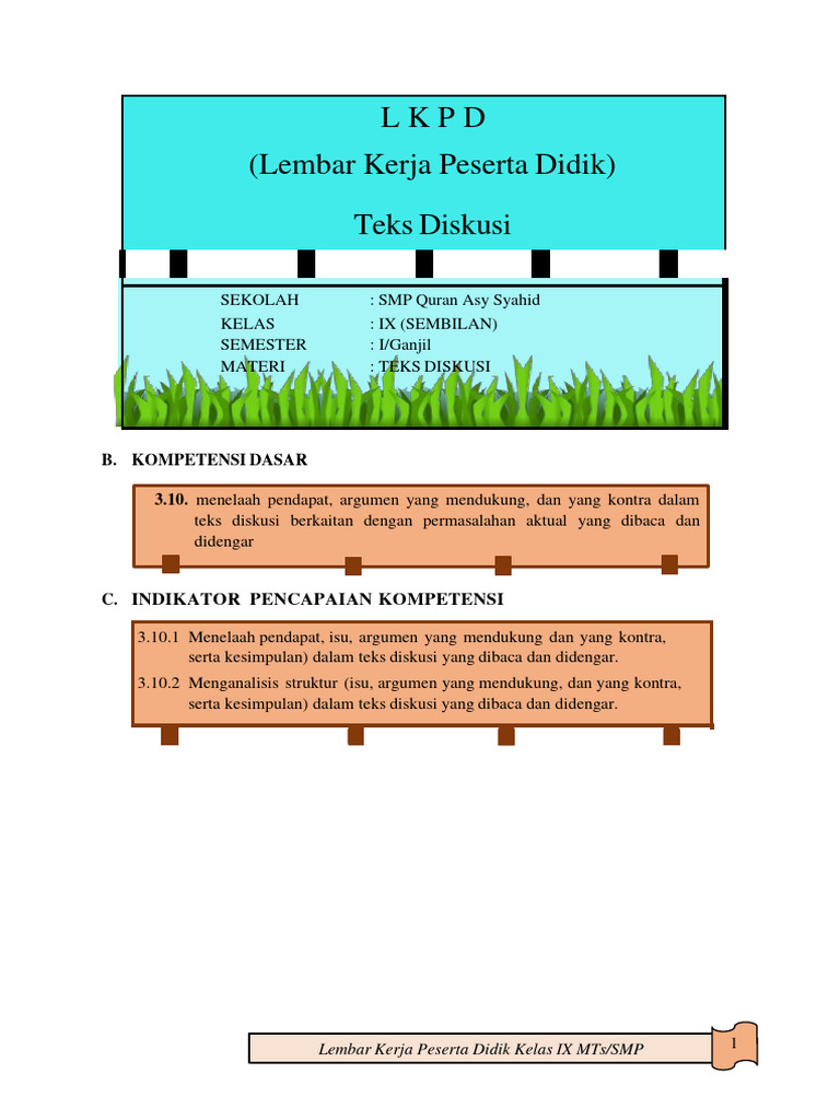 LKPD Teks Diskusi | PDF