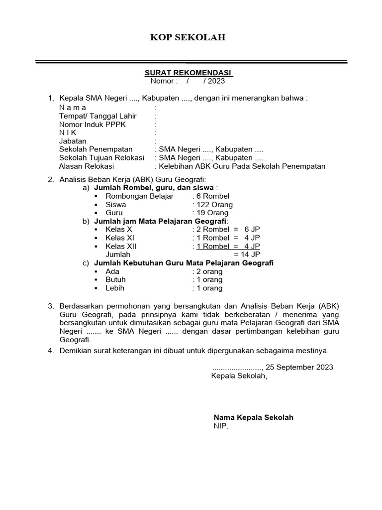 Contoh Rekom Lepas | PDF