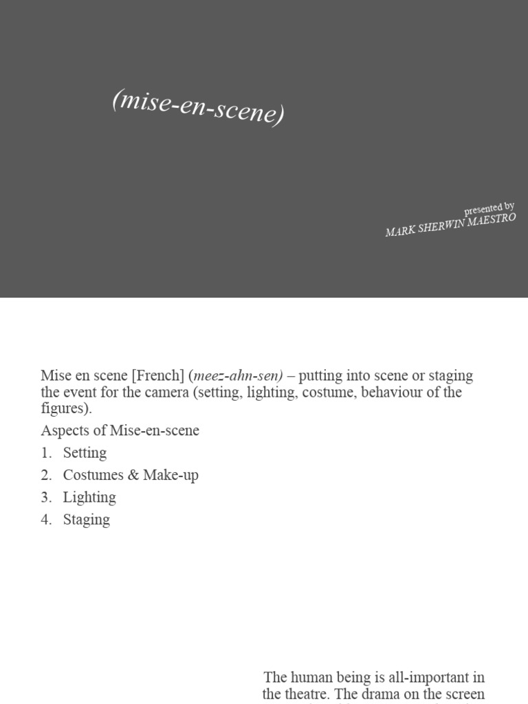 Mise En Scene Pdf