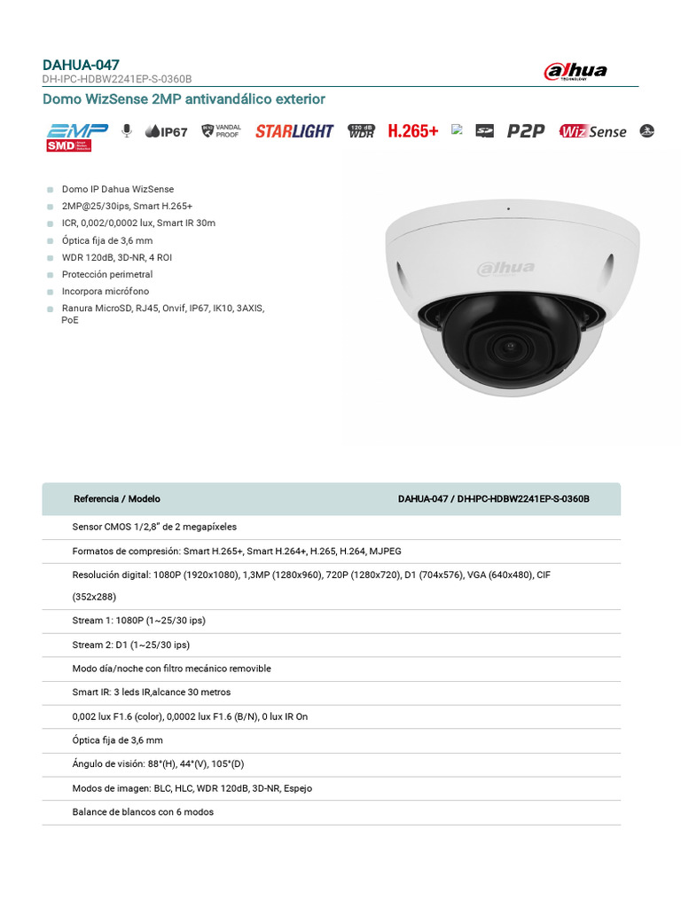 ES DAHUA-047 Data Sheet | PDF