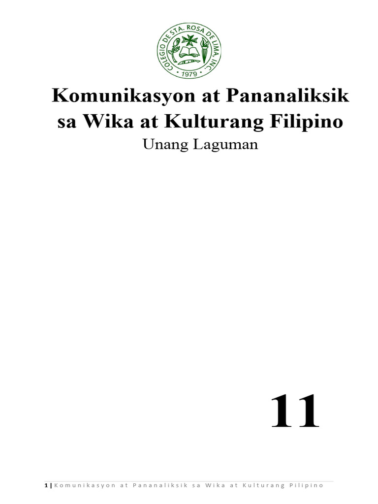 REVISED-SHS-MODULE-FILIPINO-11-Komunikasyon-at-Pananaliksik-sa-Wika-at-Kulturang-Filipino 2 | PDF