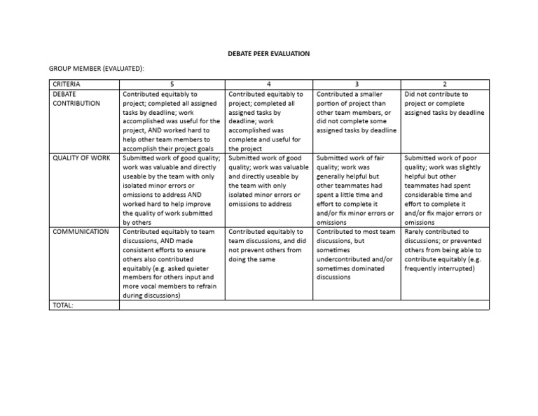 DEBATE-PEER-EVALUATION | PDF