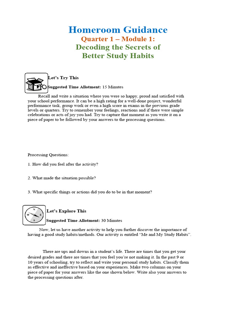 Homeroom Guidance - Red | PDF