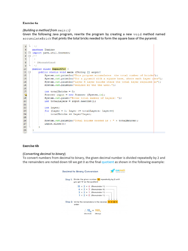 Exercise 6abc - Methods (Part 1) | PDF