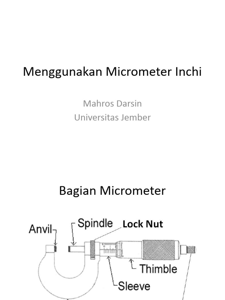 Micrometer Inchi | PDF