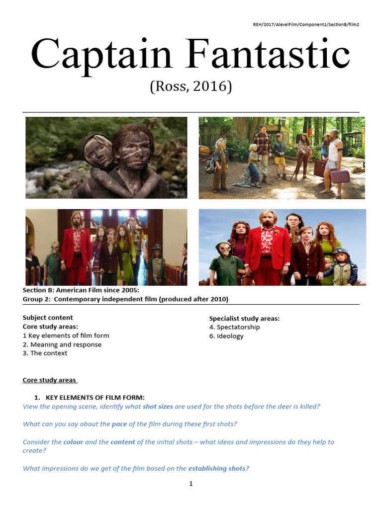 A-Level Film Study: Captain Fantastic | PDF