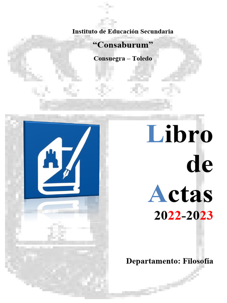 01 Libro de Actas 2022-23 | PDF