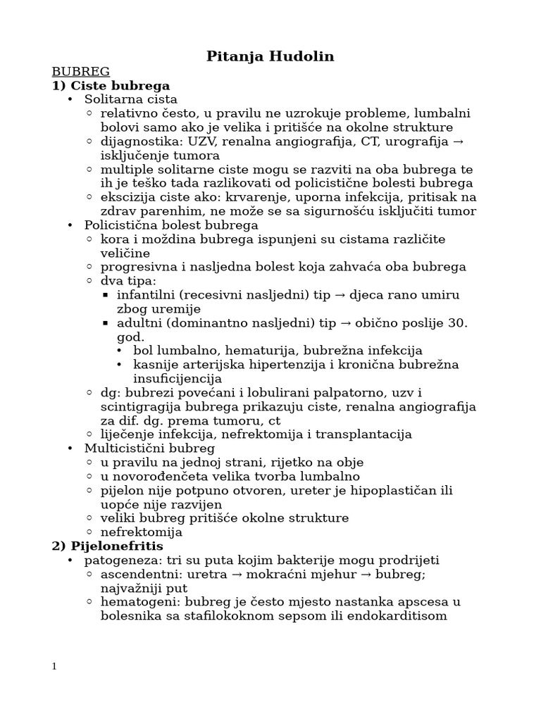 Urologija Hudolin - Skripta Po Piranjima | PDF