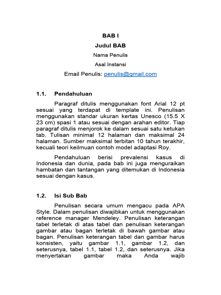 Template Naskah Book Chapter | PDF