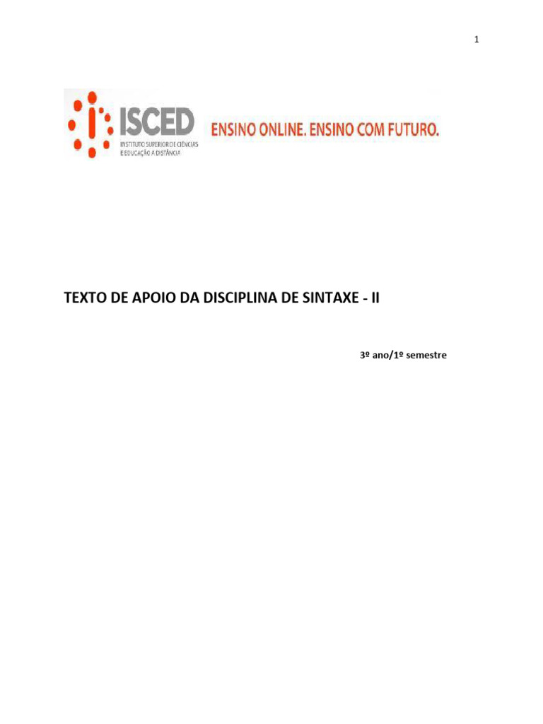 Texto de Apoio de Sintaxe-Ii | PDF