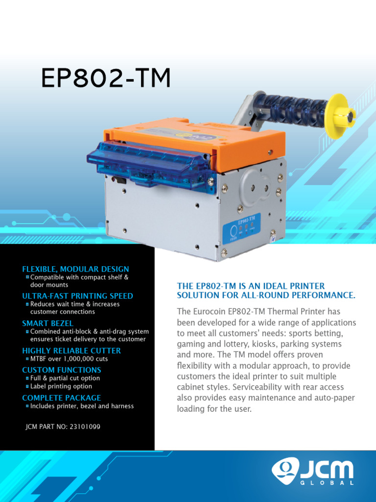 EP802-TM Thermal Printer Overview | PDF
