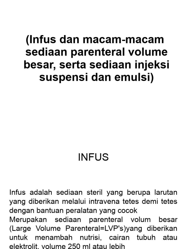 Materi Injeksi Infus | PDF