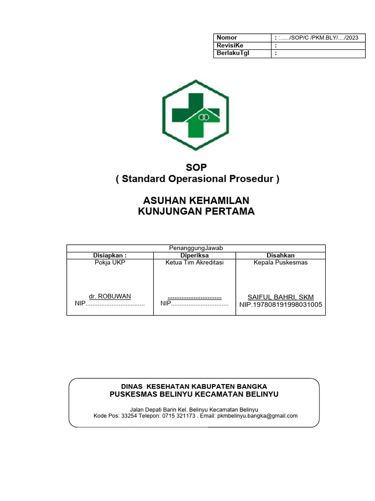 Sop Pelayanan Anc | PDF
